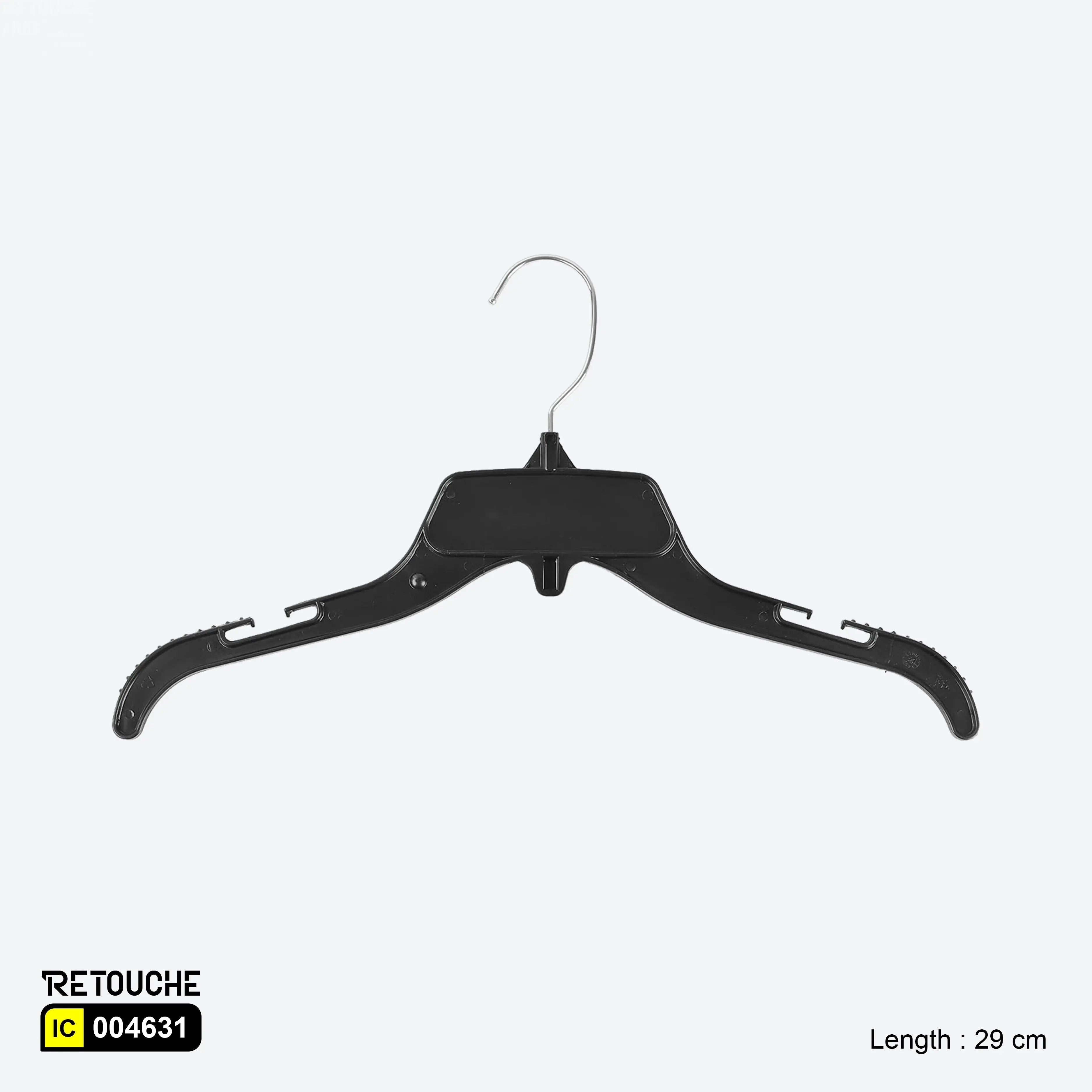 Black Non-Slip Plastic Hangers with Strap Notches - Retouche Hub ...