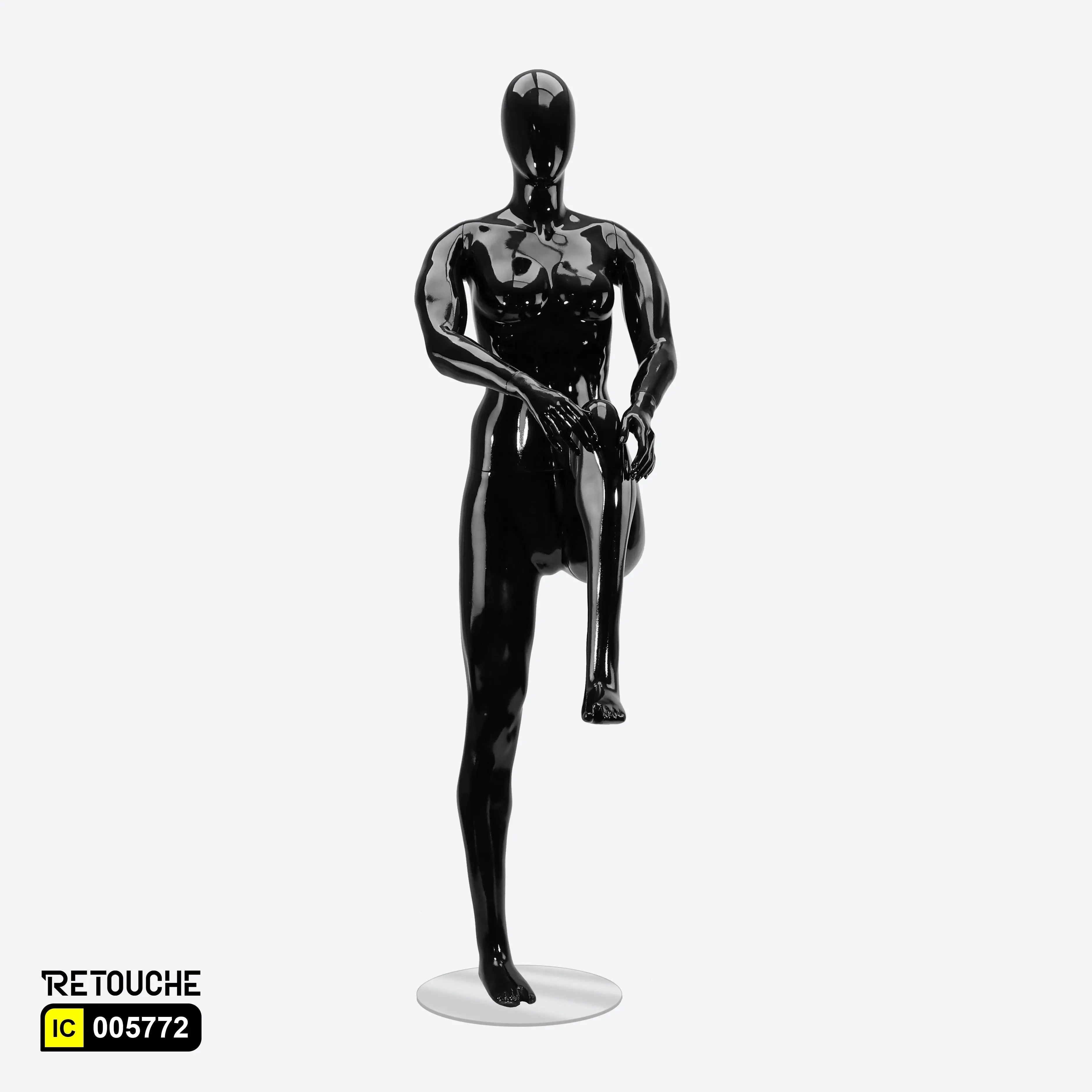 Female Mannequin, Athletic, Egg Face, Full Body, Glossy Black Color ...