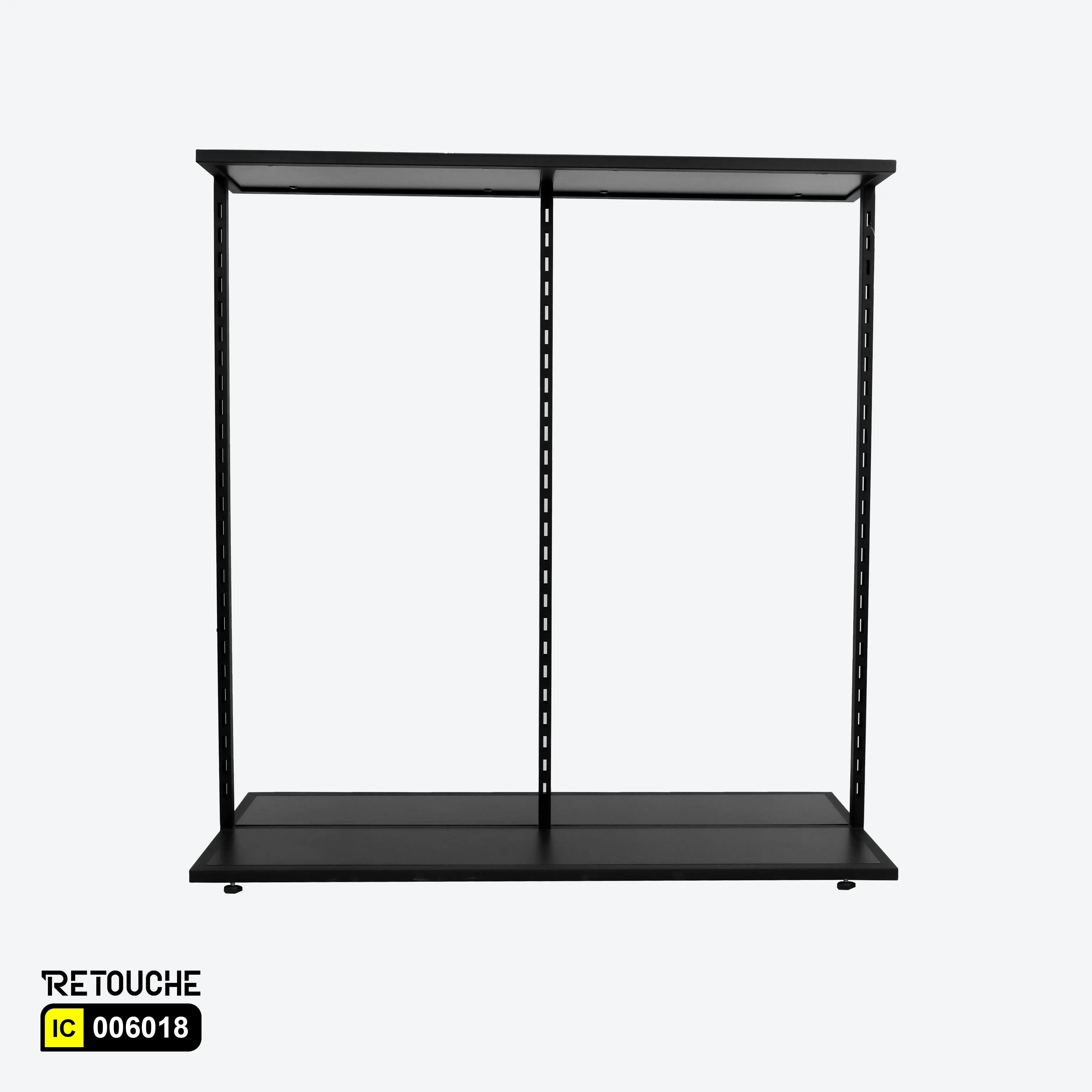 Metal Stands With Channel & Shelf Black - Retouche Hub General Trading ...