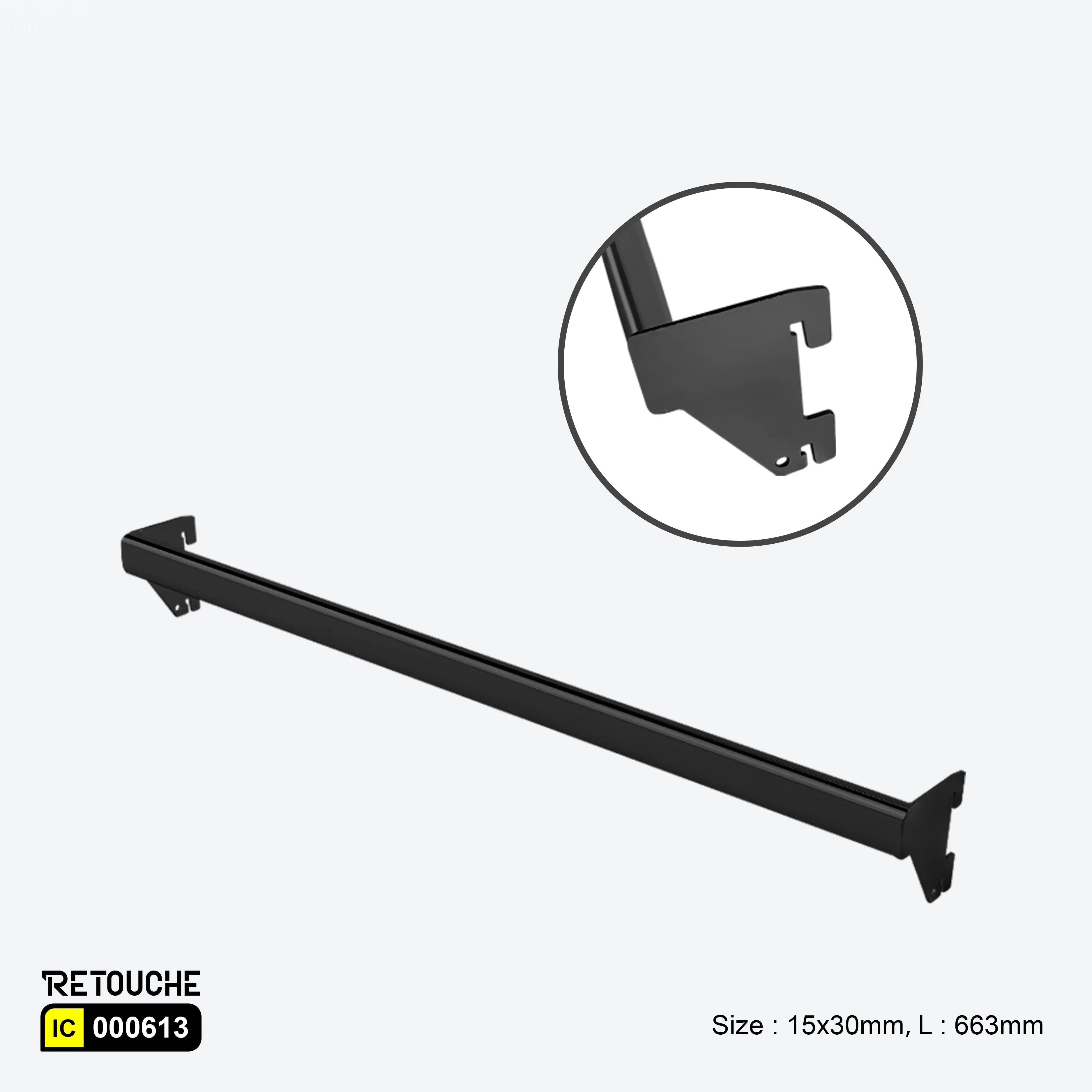 Support (Oval Tube) Bar for Upright System, Metal, Matte Black ...